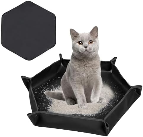 Amazon.com: Poochies Sprouts Collapsible Cat Litter Box, Cat Travel ...