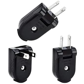 Surf turtle Replacement Plug Extension Cord Plug 2 Prong 125V 10A Black ...