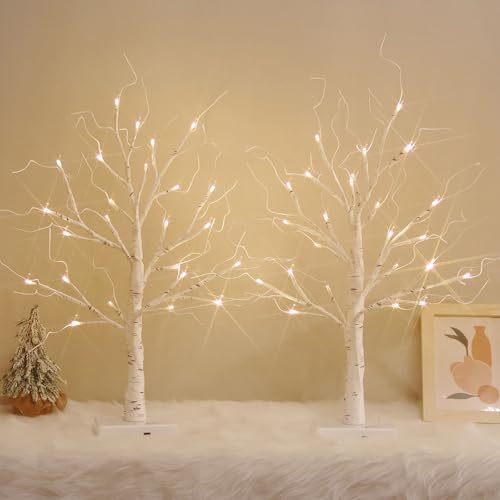 Amazon.com: Zcdl White Birch Tree - 2FT 24 LED Birch Tree with Lights ...