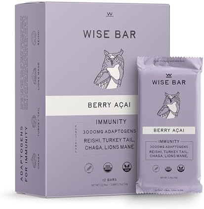 Amazon.com : Wise Bar Adaptogen Mushroom Nutrition Bars | Berry Acai ...