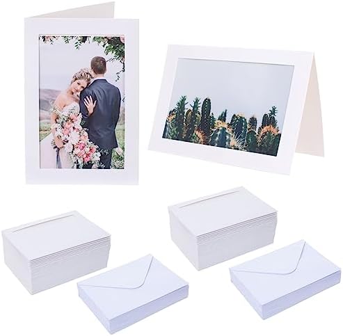Amazon.com: Litpoetic 100 Count Photo Frame Cards with Envelopes 4x6 ...