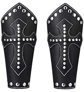 Amazon.com: GelConnie Leather Gauntlet Wristband Medieval Bracers ...