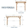 Amazon.com: Backyard Discovery 14x10 ft All Cedar Wood Pergola, Durable ...