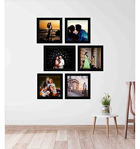 SAF Set of 6 Collage Synthetic Framed with Acrylic Glass Photo Frame (8 ...