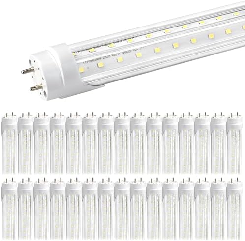 Ghiuop T8 LED Bulbs 4 Foot, 12 Pack 36W 4680LM 5000K Daylight White ...