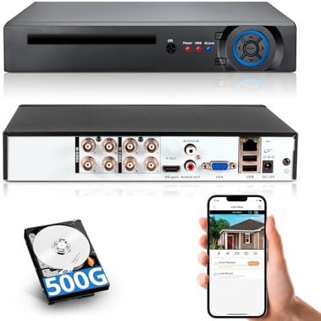 Amazon.com : Fuers H.265+ 5MP 8 Channel CCTV DVR Recorder with 500G HDD ...