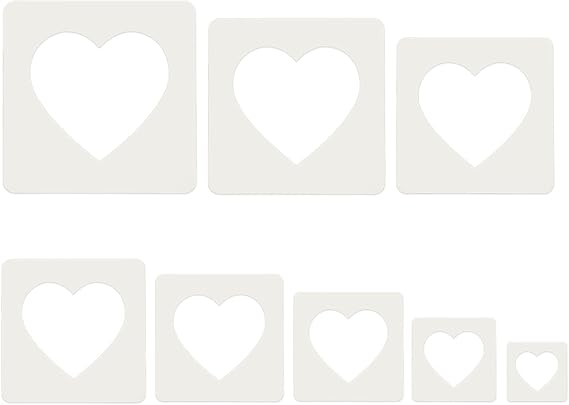 16PCS Heart Template for Crafts, Plastic Heart Shaped Templates Heart ...