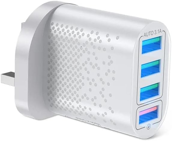 4 Ports USB-A Ports Mini Charging Station 48W Total USB Plug UK Fast ...