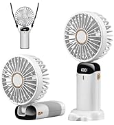 Amazon.com: Portable Handheld Fan, Type-C Rechargeable, 4000mAh Battery ...