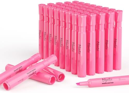 Amazon.com: Blynkie Highlighters Bulk 40 Pack of Pink Tank Style Chisel ...