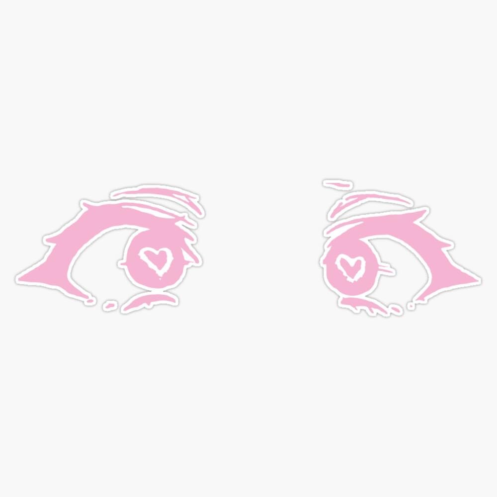 Amazon.com: Anime Heart Eyes- Pink Sticker Vinyl Waterproof Sticker ...