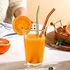 Amazon.com: YUTRENN 12 Pcs Bent Glass Straws Reusable Glass Straw ...
