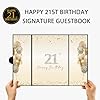 Amazon.com: DARUNAXY Black Gold 21st Birthday Party Decorations, Happy ...