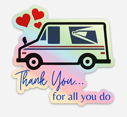 Buy Thank You Postal Holographic Sign Waterproof Vinyl Sticker Decal ...