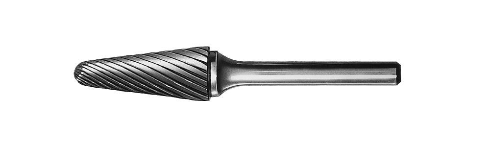 Suhner SUL-6/4 Tungsten Carbide Burr, Taper Cone with 14 Degree Radius ...