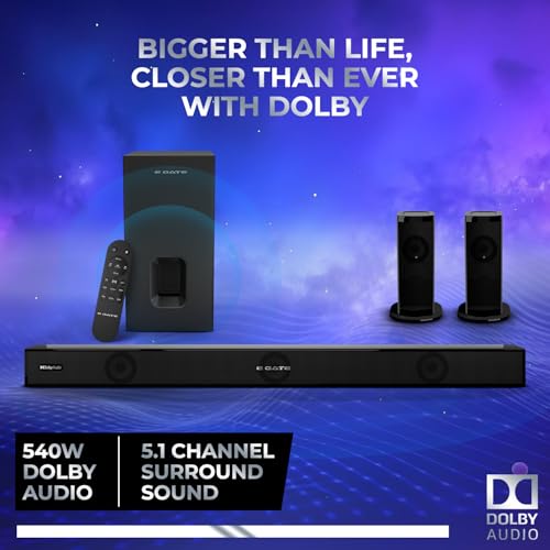 E GATE Phantom 630D Dolby Audio 540W Soundbar, Home Theatre 5.1 Channel ...