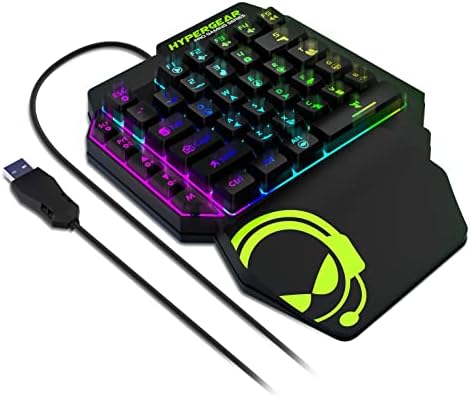 Amazon.com: RGB One-Handed Gaming Keyboard 39 Anti-Ghosting Keys w ...