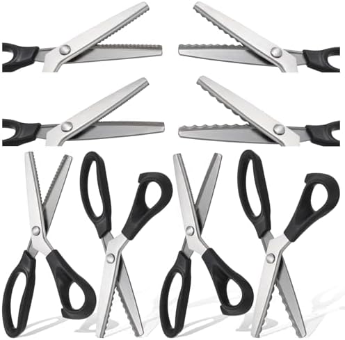 Amazon.com: 4 Pcs Pinking Shears Scissors for Fabric Cutting 10/7/4/2 ...