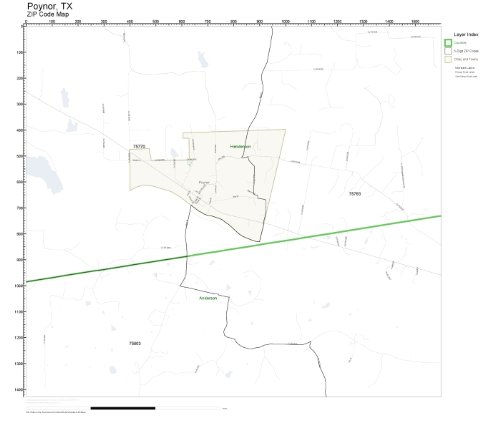 Amazon.com : ZIP Code Wall Map of Poynor, TX ZIP Code Map Not Laminated ...