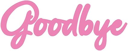 Amazon.com: Cursive Goodbye Text 11 inch Light Pink Indoor Wall Vinyl ...