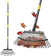 Amazon.com : Rake, Garden Leaf Rakes for Lawns Heavy Duty, Yard Metal ...