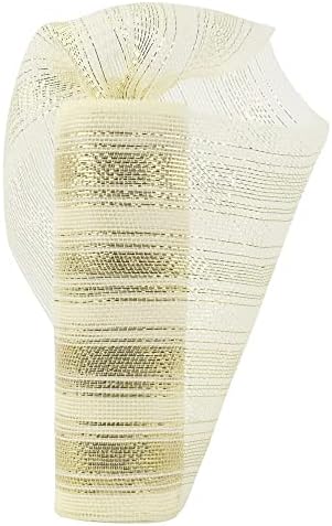 Amazon.com: Ribbli Gold Metallic Mesh Ribbon,10 inch x 30 feet(10Yard ...