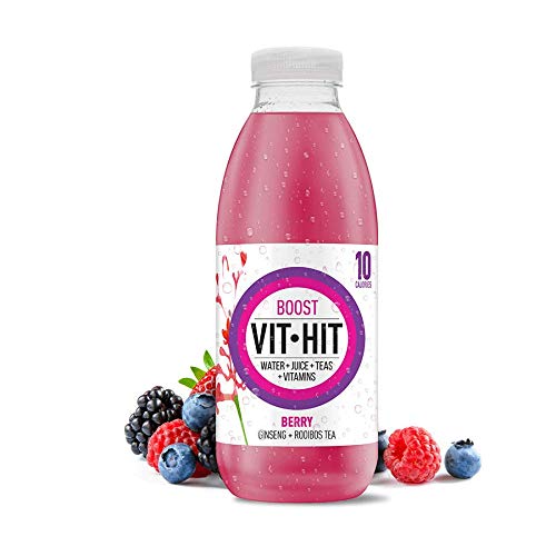 VIT HIT Boost - 12 x Berry + Ginseng + Rooibos Tea | Vegan, Low Sugar ...