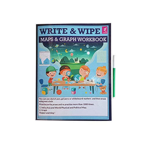 WISSEN Write Erase wipeable Plain whiteboard Drawing Book and Activity ...