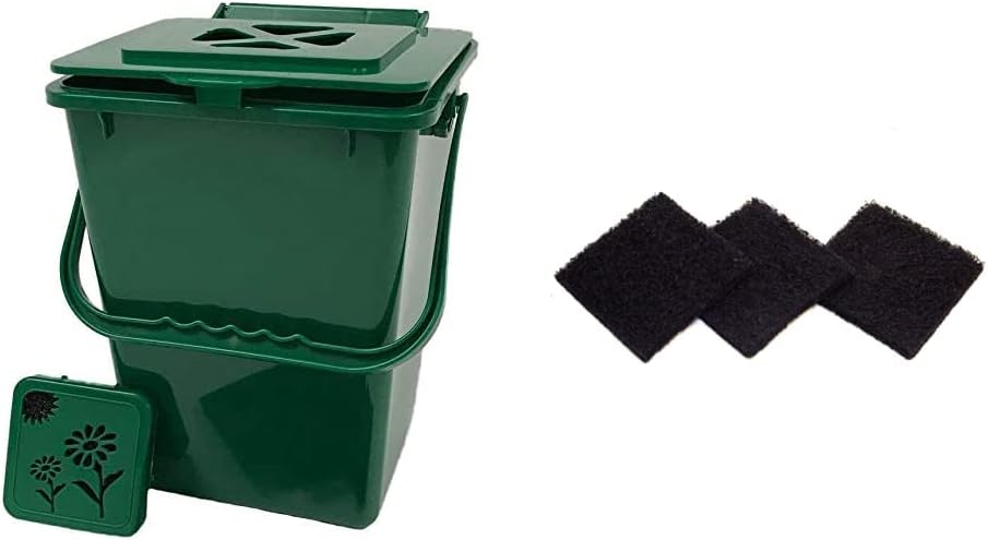 Amazon.com : Exaco ECO 2000-NP Kitchen Compost Pail, 2.4 Gallon, Green ...