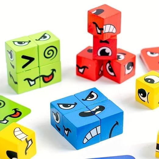 Little Mind Emoji Cube face Change Game for Kids -Wooden | Learning ...