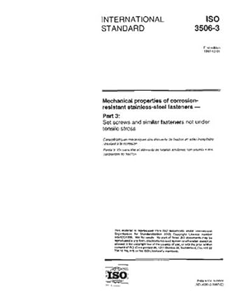 ISO 3506-3:1997, Mechanical properties of corrosion-resistant stainless ...