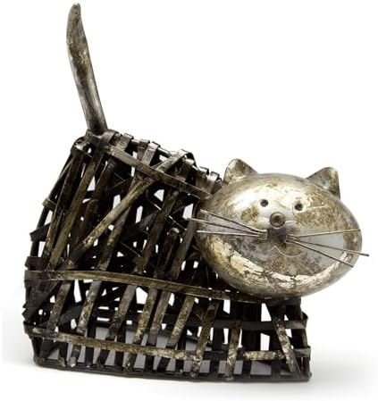 Tooarts Metal Cat Sculpture Figurine Animal Gifts Office Modern ...