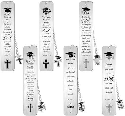 Amazon.com: Resholder 6 Pcs Metal Graduation Inspirational Bible Verse ...