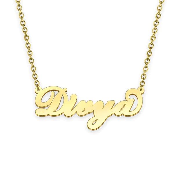 Divya Name Gold Color Ready Name With Heart And Star Design 24k Gold ...
