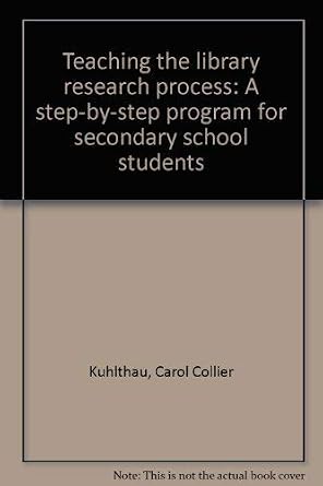 Amazon.com: Teaching the library research process: A step-by-step ...