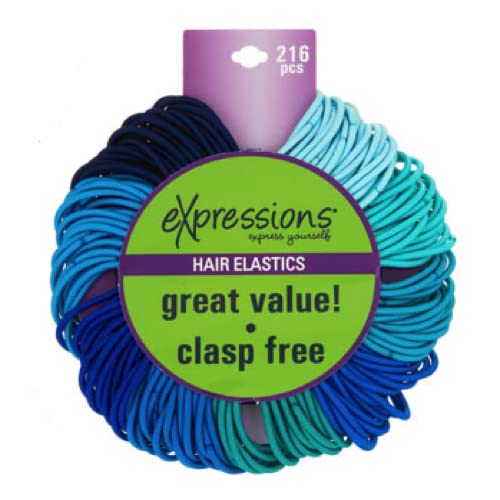 Amazon.com : Expressions 216-Piece Hair Elastics Value Pack - Clasp ...