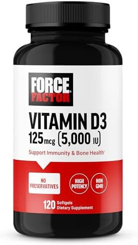 Amazon.com: D3 Vitamin 5000 IU Softgels (125 mcg), 30 Softgels - High ...