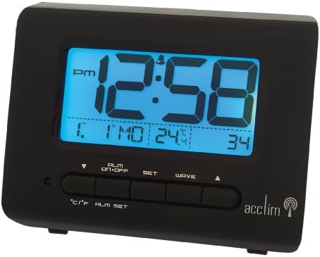 Precision Silver LCD Radio Controlled Alarm Clock, Black : Amazon.co.uk ...