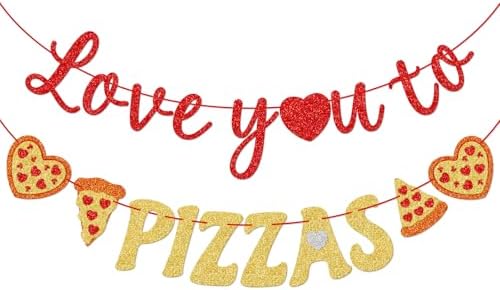 Amazon.com: Love You To Pizzas Banner Valentine’s Day Pizzas Party ...