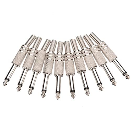 Generic 10 Pcs 6.35 mm Gold Male-to-Female Mic Pin Connector for Repair ...