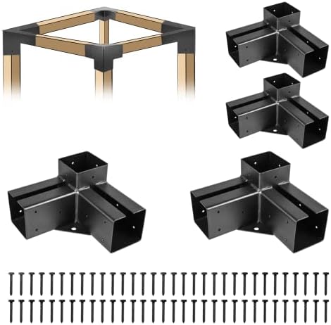 TROPTOLKY Lot de 4 supports de pergola à 2 voies 4 x 4 - Kit de support ...
