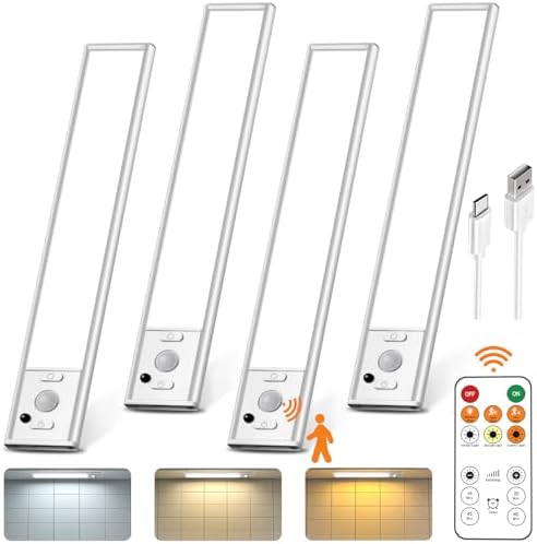 LDOPTO Under Cabinet Lights Wireless with Remote Control Dimmable ...