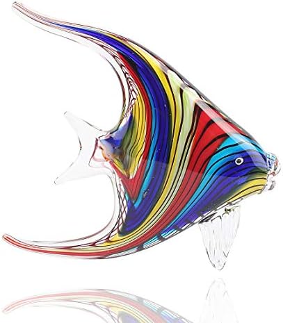 Amazon.com: Blue Tropical Fish Glass Sculpture Home Decoration Office ...