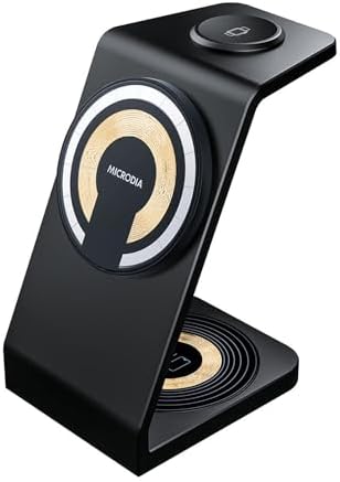 Amazon.com: MICRODIA SNAPStation Pro 23W 4-in-1 Magnetic Qi Wireless Charging Station with ...