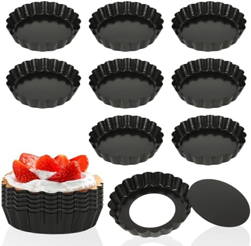 APACALI 18 PCS 4 Inch Tart Tin, Quiche Tins with Loose Base, Mini Tart ...