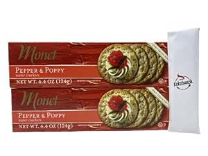Amazon.com: Monet Cracker Water Pepper & Poppy - Zero Trans Fat Thins ...