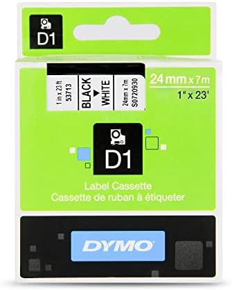 DYMO Authentic D1 Labels, Black Print on Yellow Tape, 12mm x 7m, Self ...