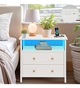 Amazon.com: Edbuosy 27 inch Wide Night Stand with Charging Station ...