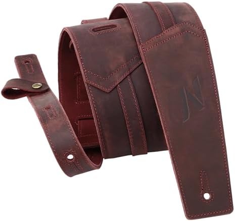 Amazon.com: Nefelibata 3" Guitar Strap, Full Grain Leather, with Foam ...