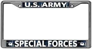 US Army Special Forces License Plate Zinc Frame Proud USA Flag Steel ...